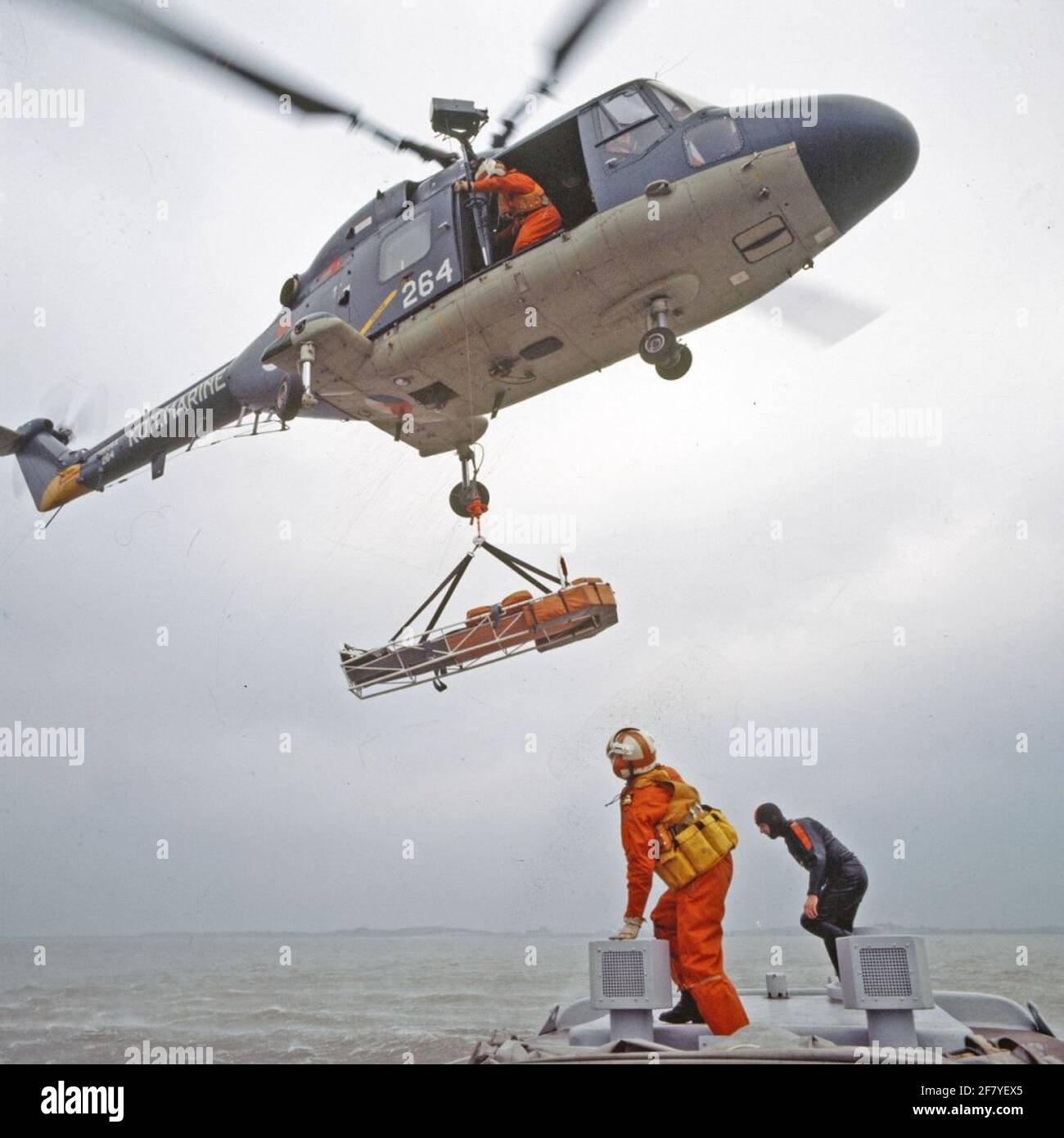 The Westland Lynx Mk.25 (UH-14A) helicopter 264 (1977-) gets a wounded ...