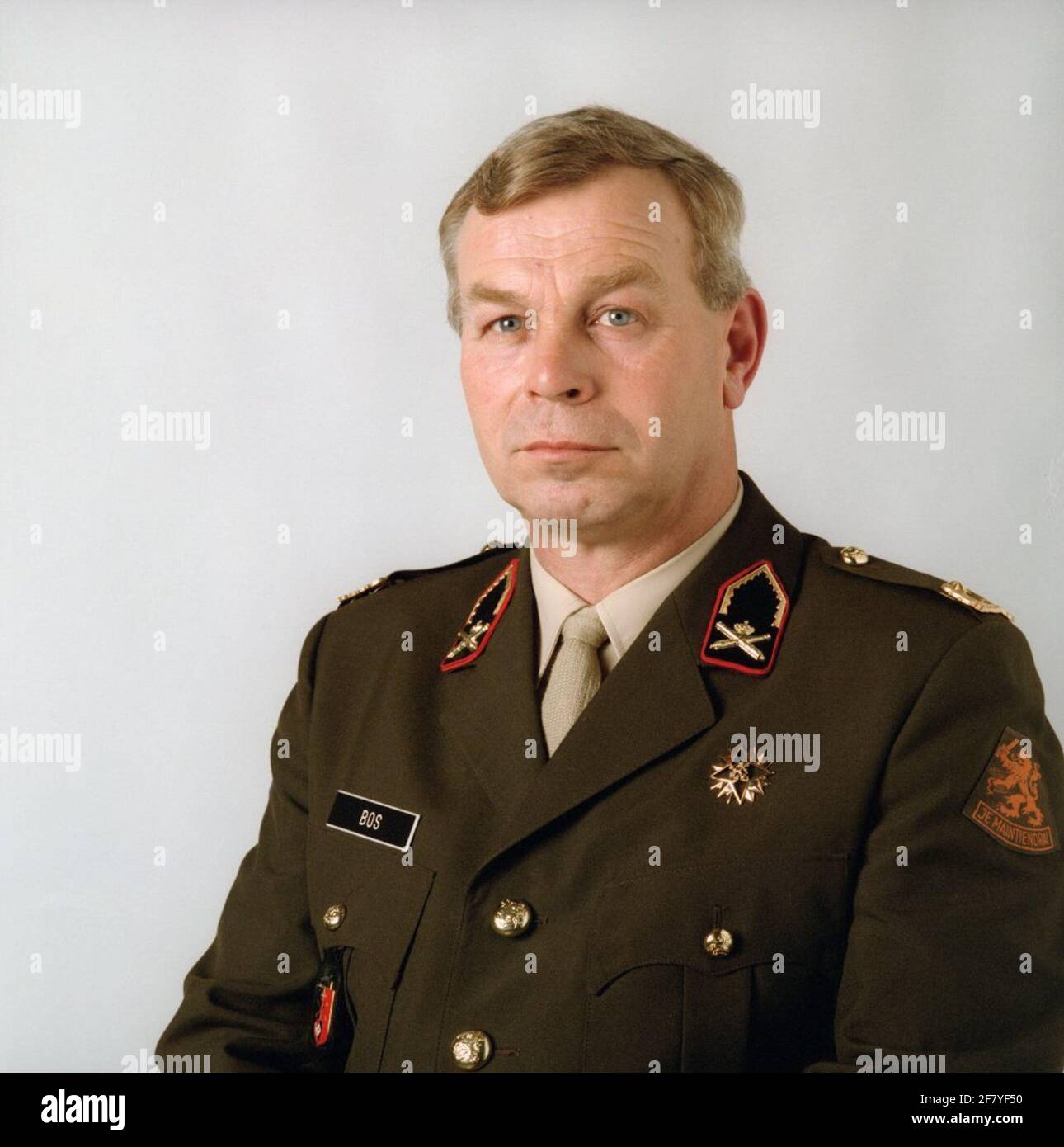 Portrait of brigadier W. Bos, Commander 1 Army corpsartillery Stock ...
