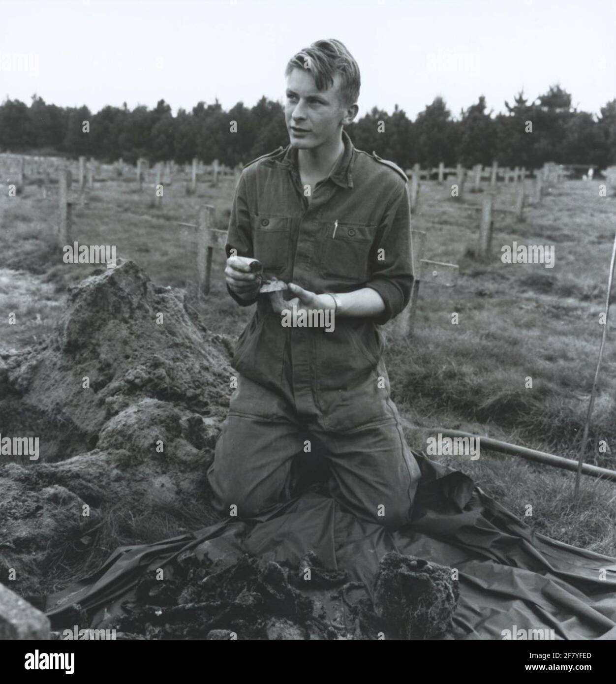 The German military cemetery. Identification of the remains of German ...