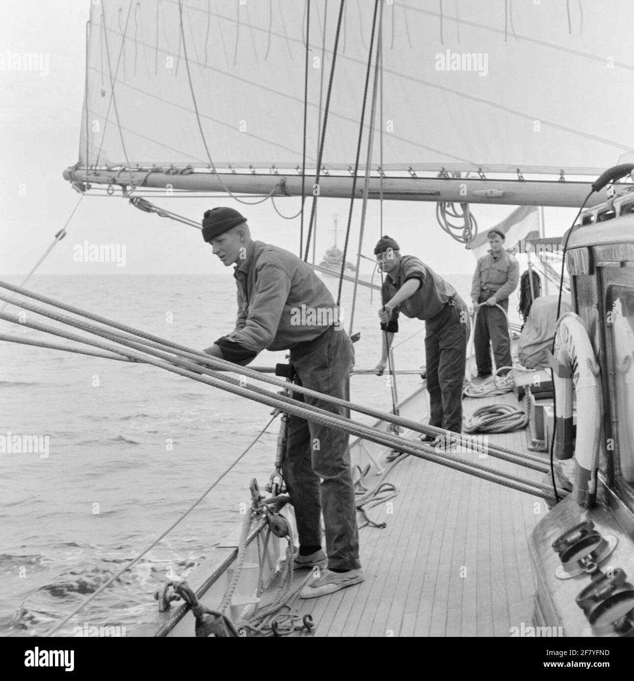 On board the sailing training ship for upcoming naval officers at the ...
