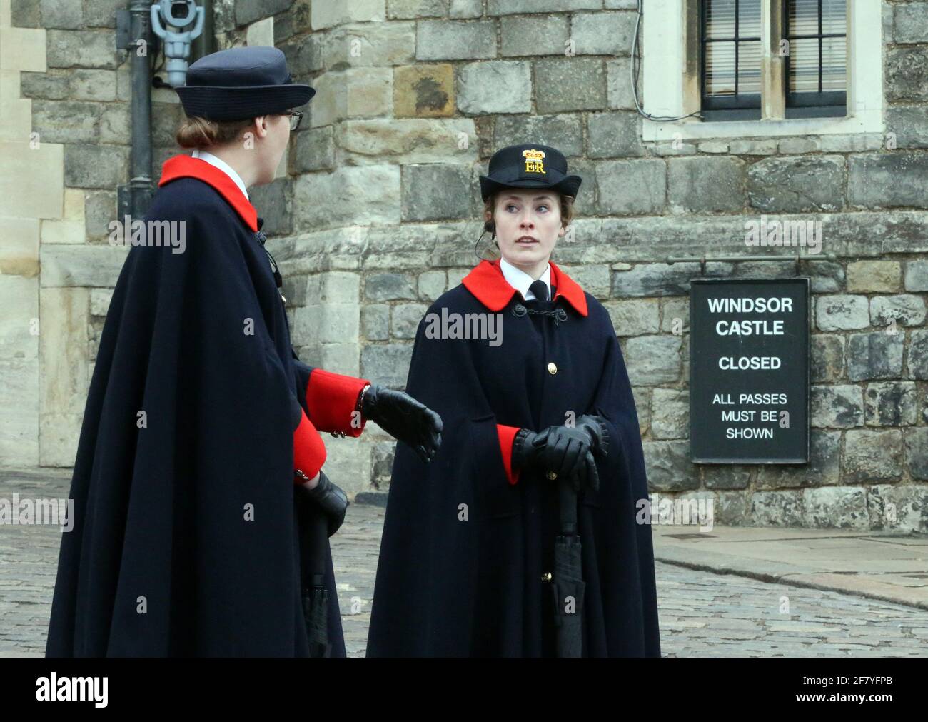 London, England, UK. 10th Apr, 2021. Membesr of royal household staff ...