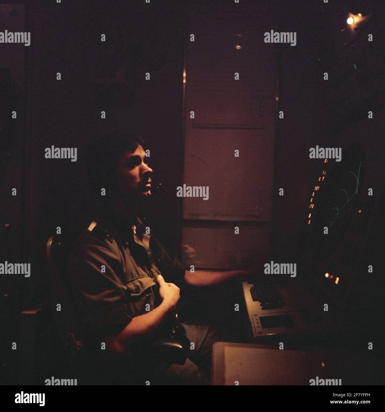 Control panel in the engagement control station (ECS). The ECS is the ...