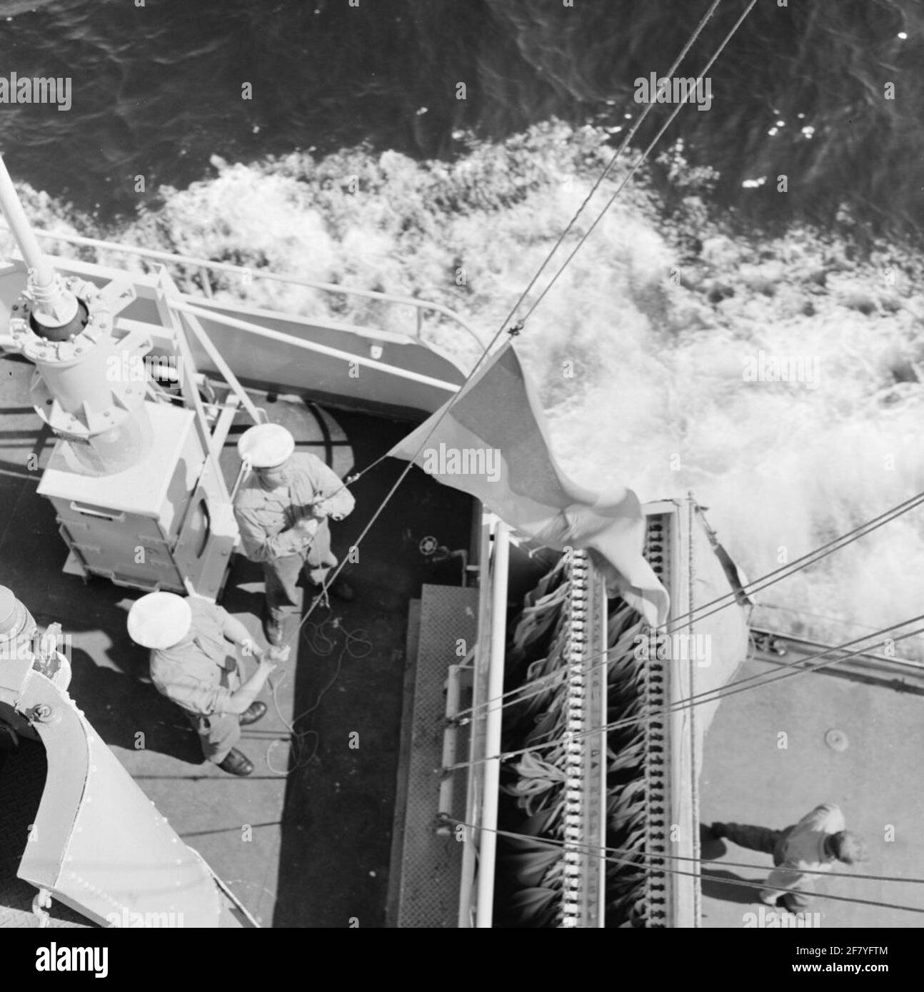 Fishing inspection in the North Sea with the frigate of predator class ...