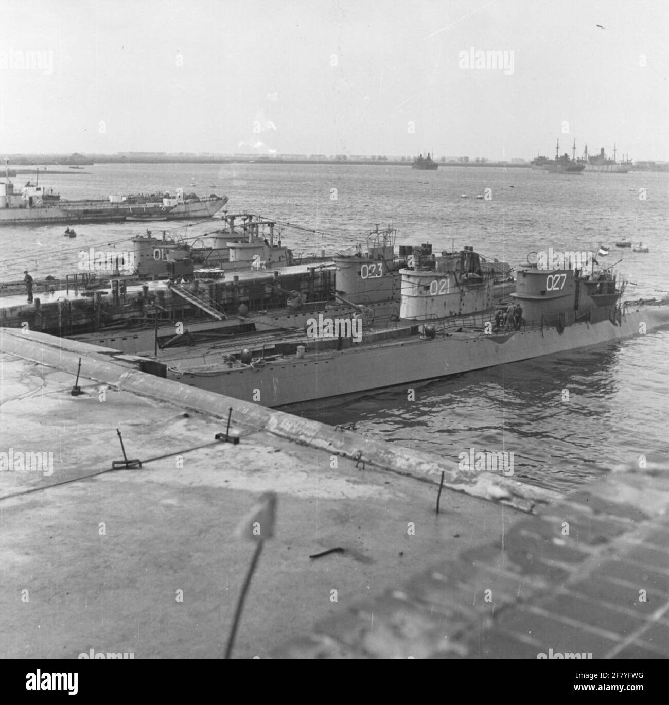 Photo taken from the concrete roof of a former German boat bunker in ...