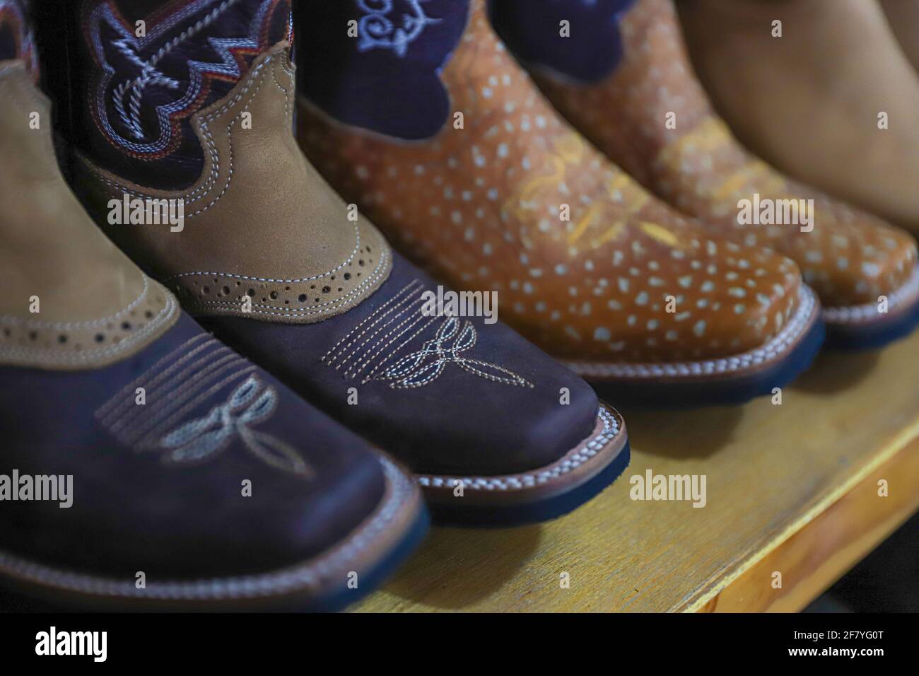 Rodeo boots on display at the boot, saddlery, footwear and leather ...