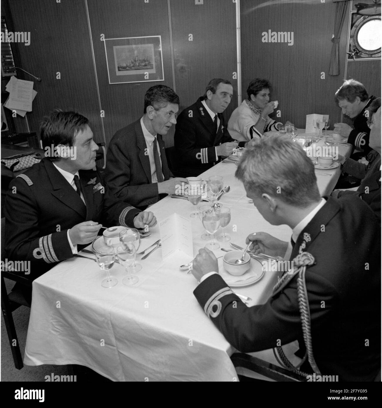 The Belgian ambassador (second from the left) visits the naval base Den ...