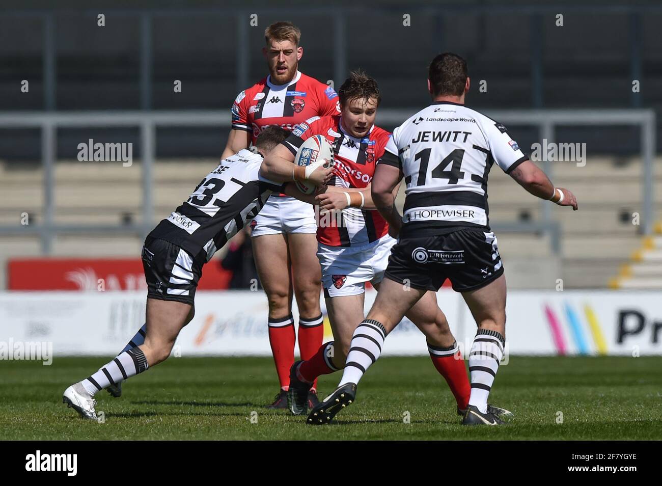 Eccles, UK. 10th Apr, 2021. Jack Wells (26) of Salford Red Devils in action during the game in ...