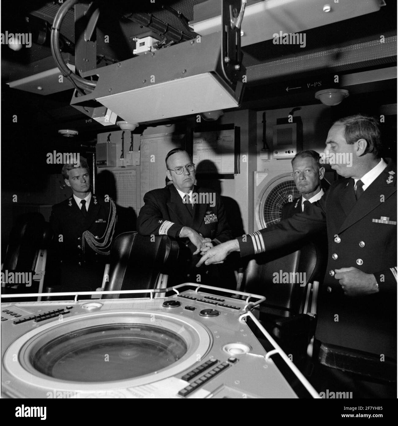 An American Admiral (second from the left) visits the Navy Base Den ...