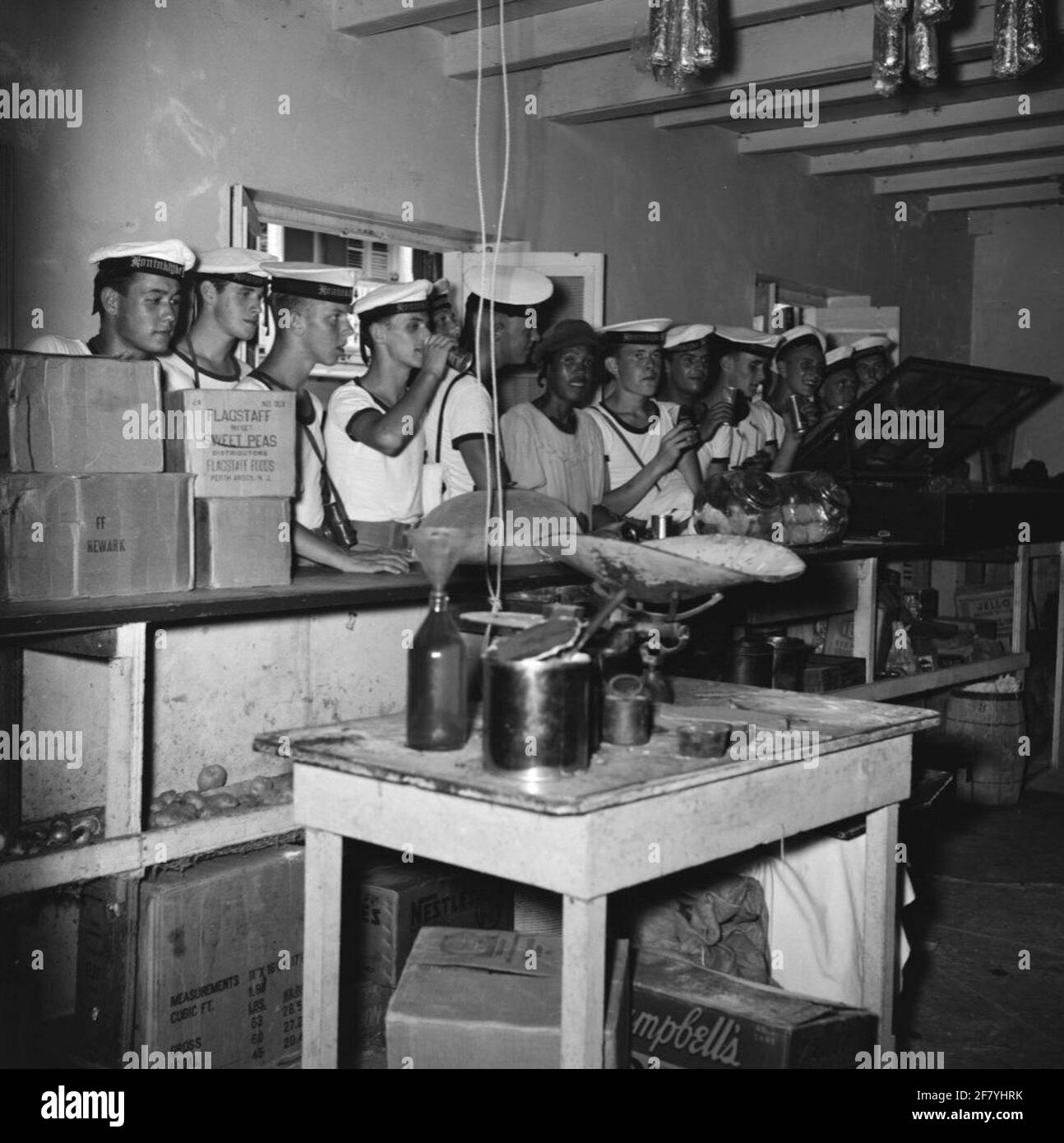 Cruiser Hr.Ms. De Ruyter (C 801) arrived at St. Maarten in October 1955 ...