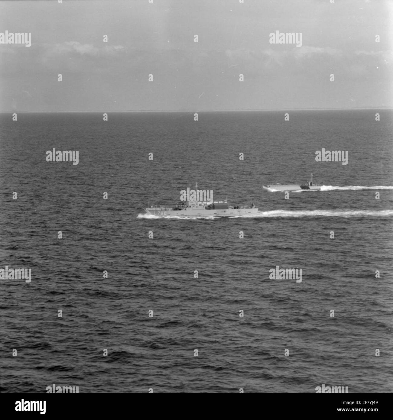German mine sweeps and landing boats at sea Stock Photo - Alamy
