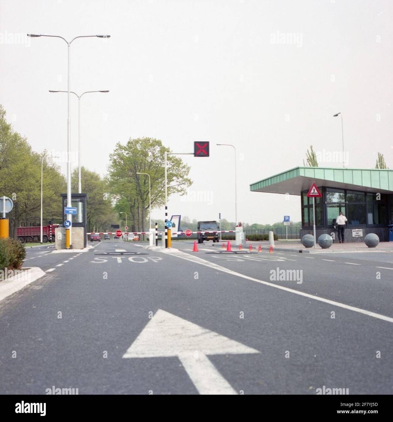 Renewed main gate of the Volkel airbase. Accommodating gate, entrance ...