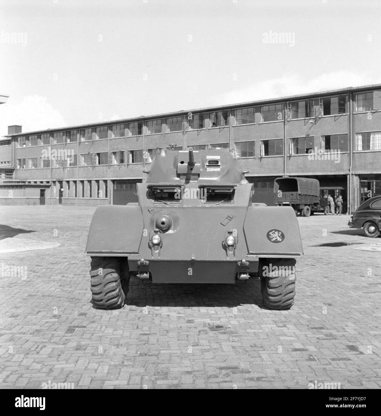 A staghound armored wagon. This reconnaissance vehicle, equipped with a ...