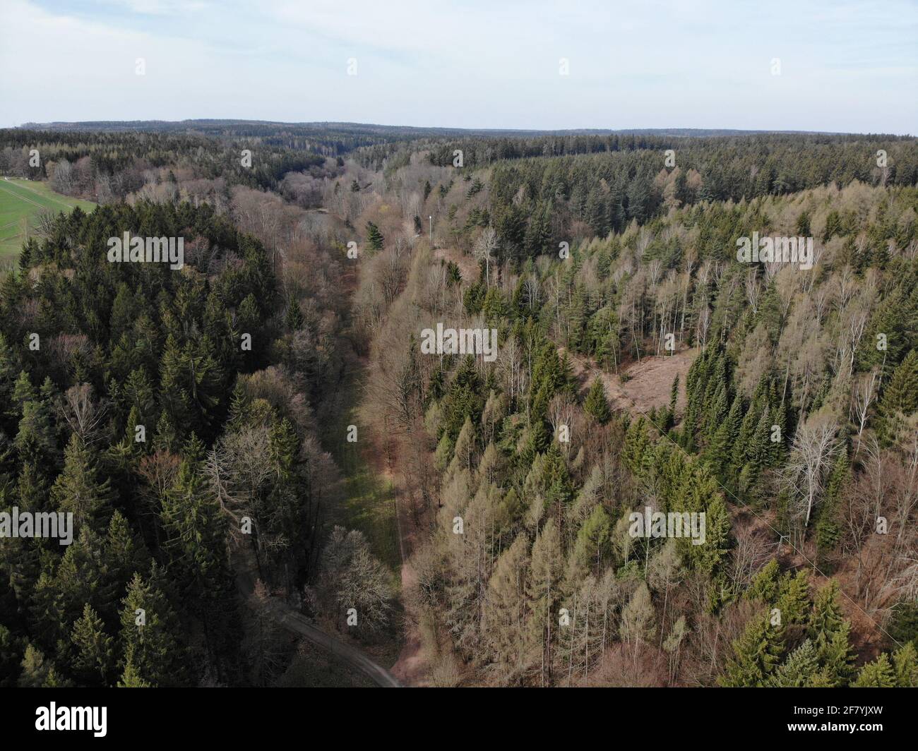Aerial view of a landscape with beautiful greenery in Germany Stock ...
