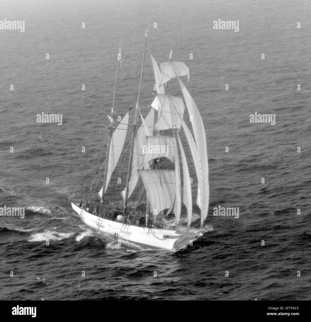 Aerial recording of a barkentine. See also 2000-802-20 Stock Photo - Alamy