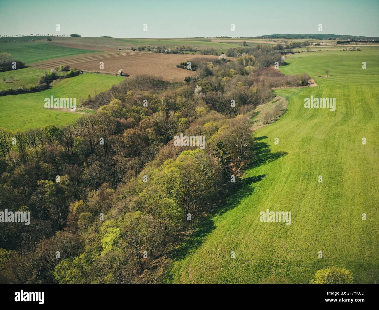 Aerial view of a landscape with beautiful greenery in Germany Stock ...