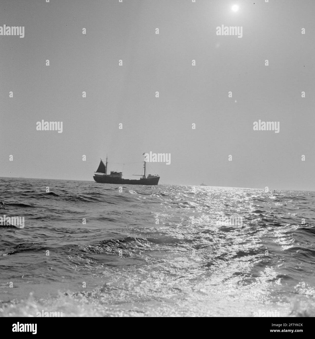 Fishing inspection in the North Sea with the frigate of predator class ...