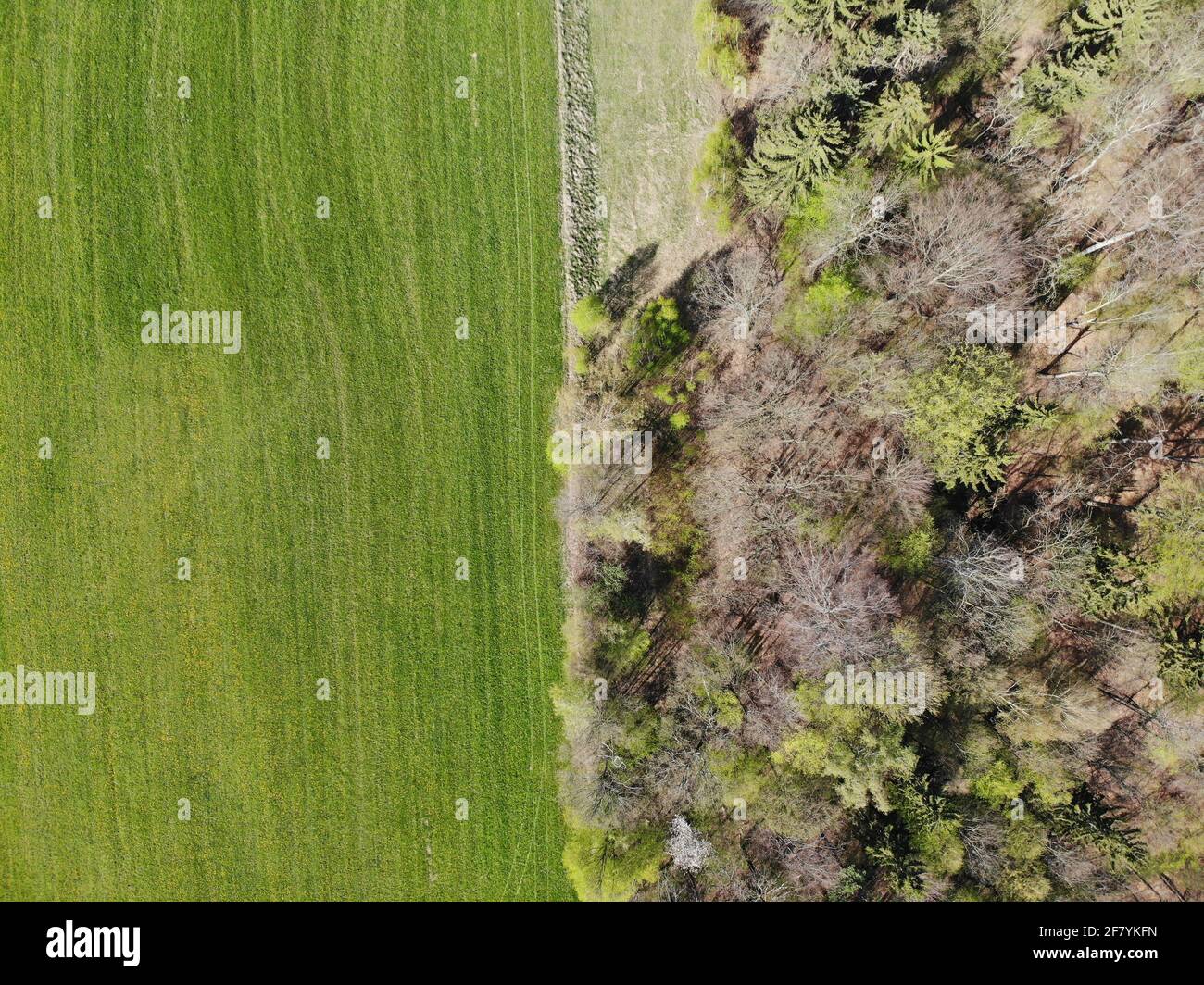 Aerial view of a landscape with beautiful greenery in Germany Stock ...