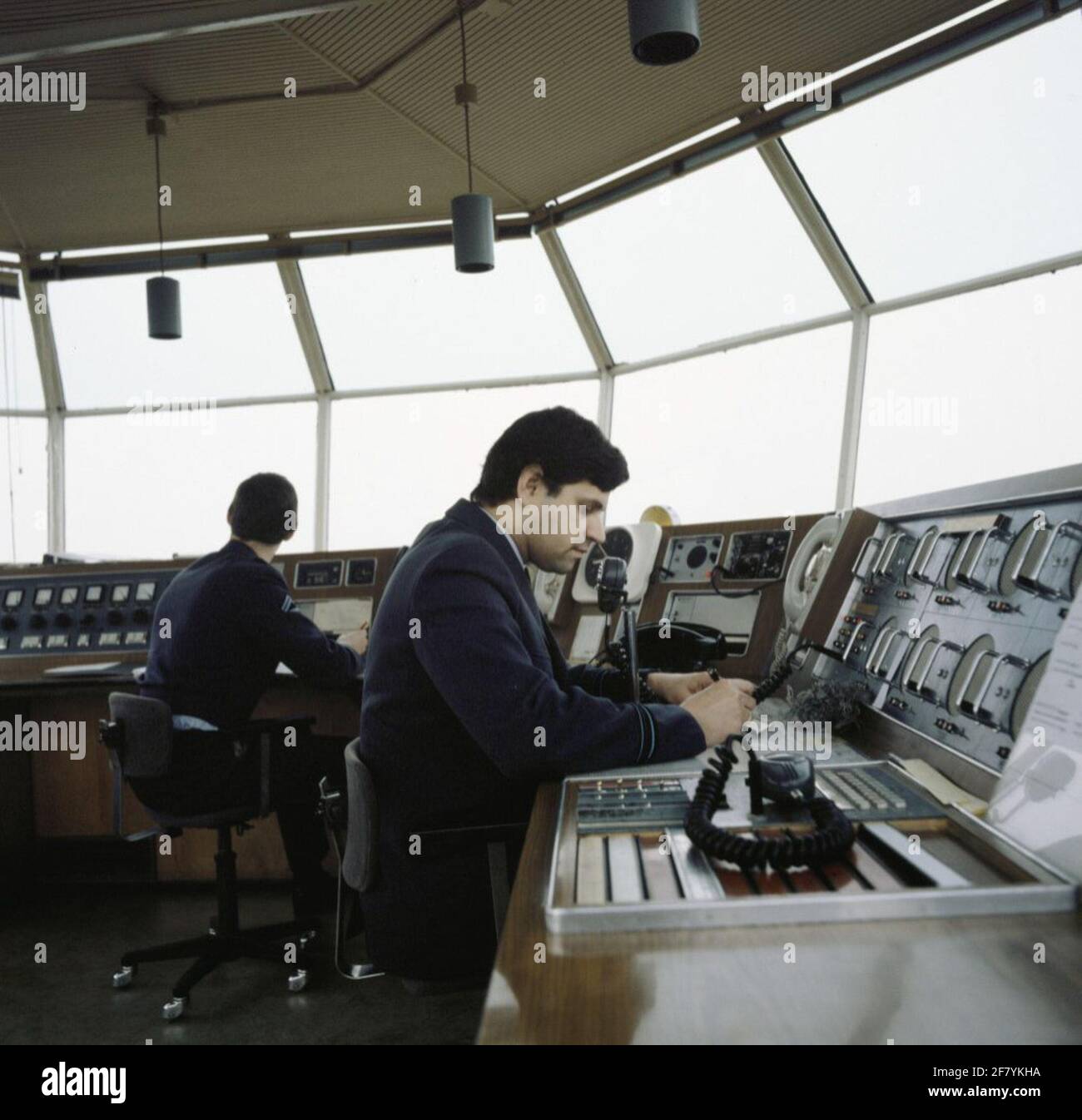 A first lieutenant traffic controller in the tower of Twenthe airbase ...