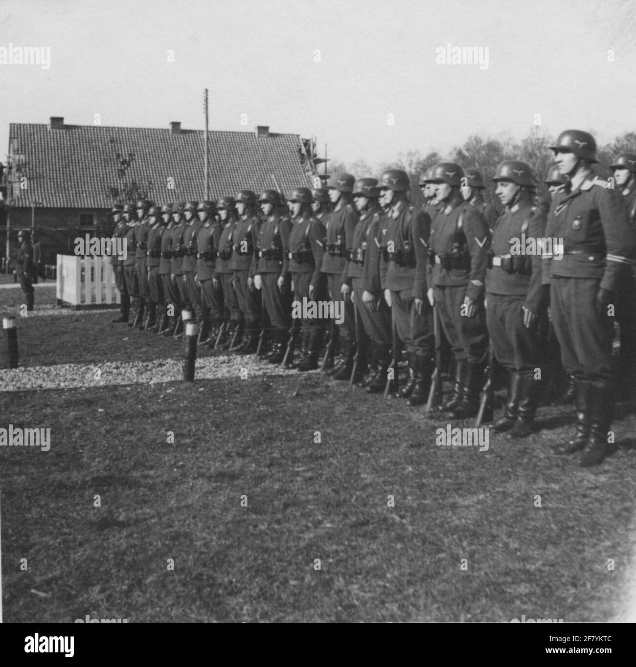 German Luftwaffe troops stopped on 'Fliegerhorst' Deelelen on the ...