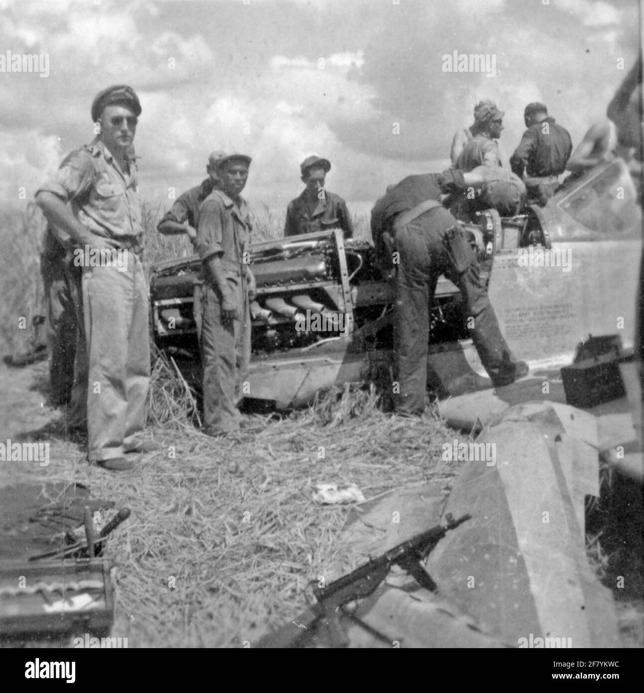 The remains of a crashed ML-KNIL North American P-51D Mustang fighter ...