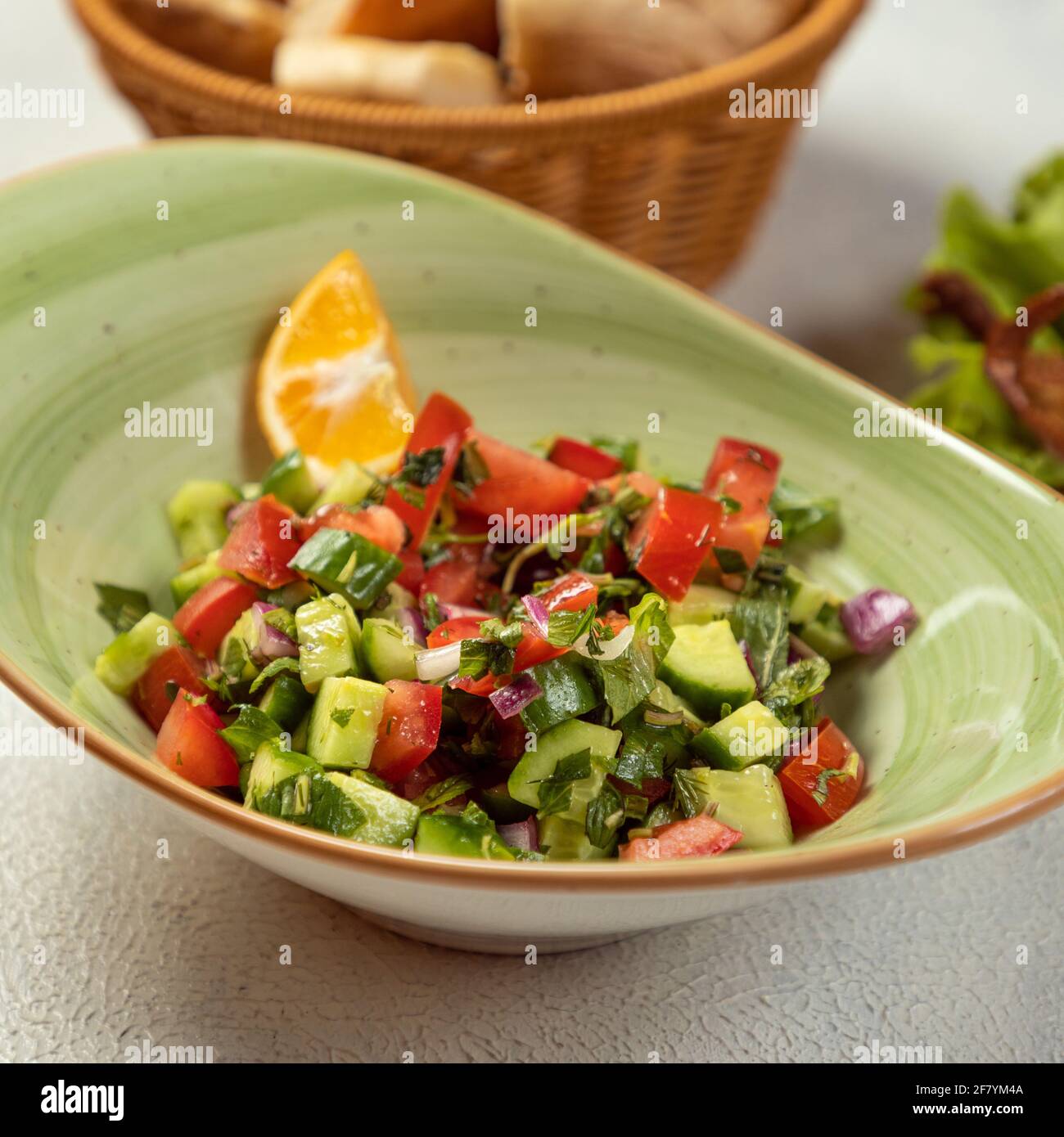 Choban salad, Shepherd's Salad close up Stock Photo - Alamy