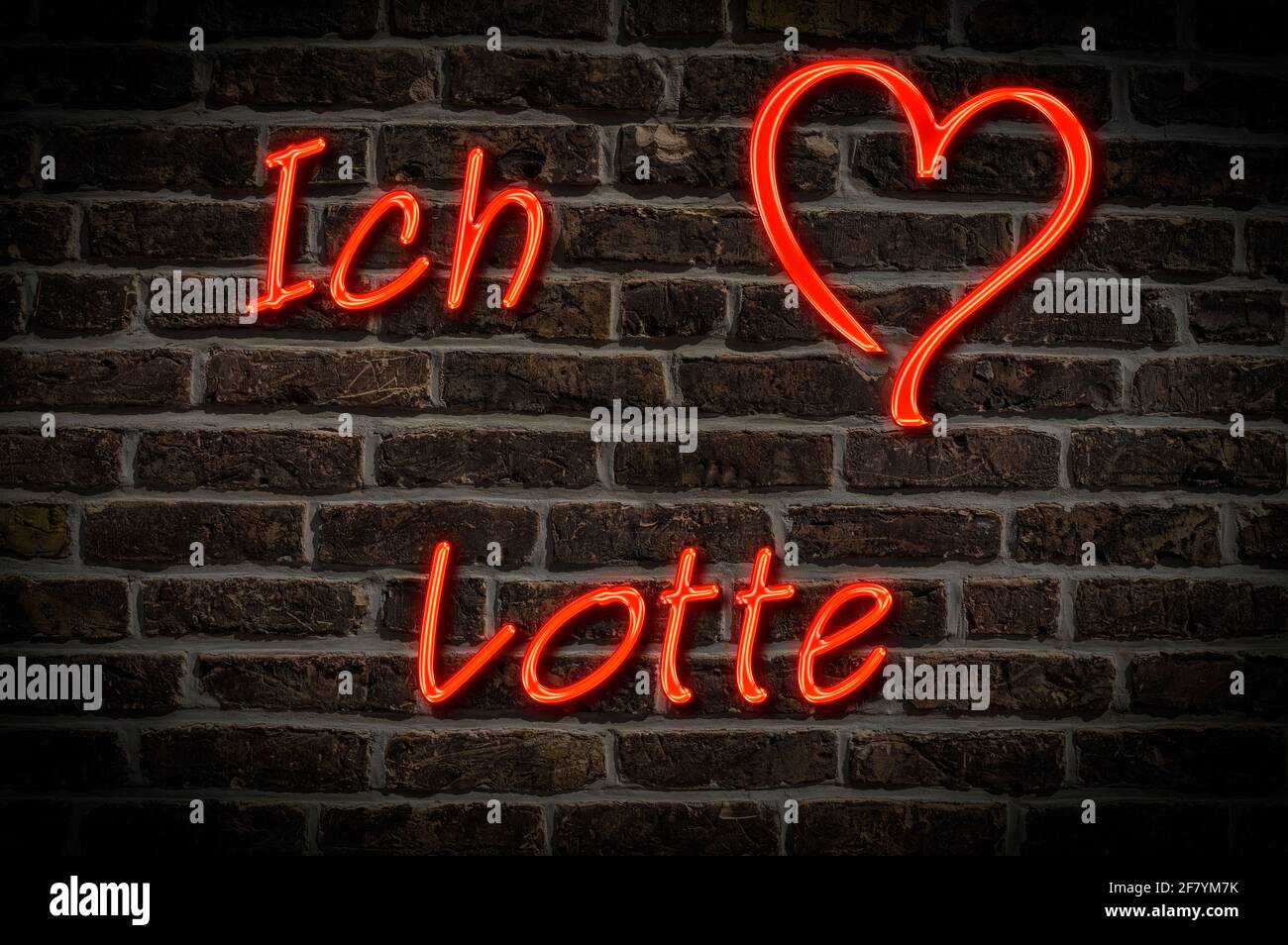 Leuchtreklame, Ich liebe Lotte, Nordrhein-Westfalen, Deutschland ...