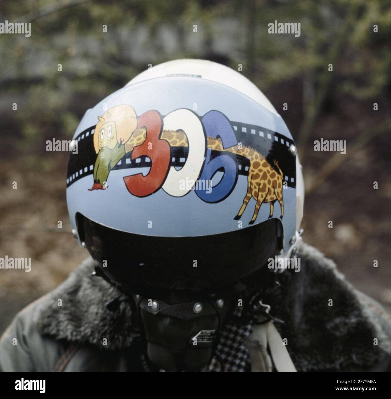 Beautifully painted fishing cover on a flyer helmet from reserve ...