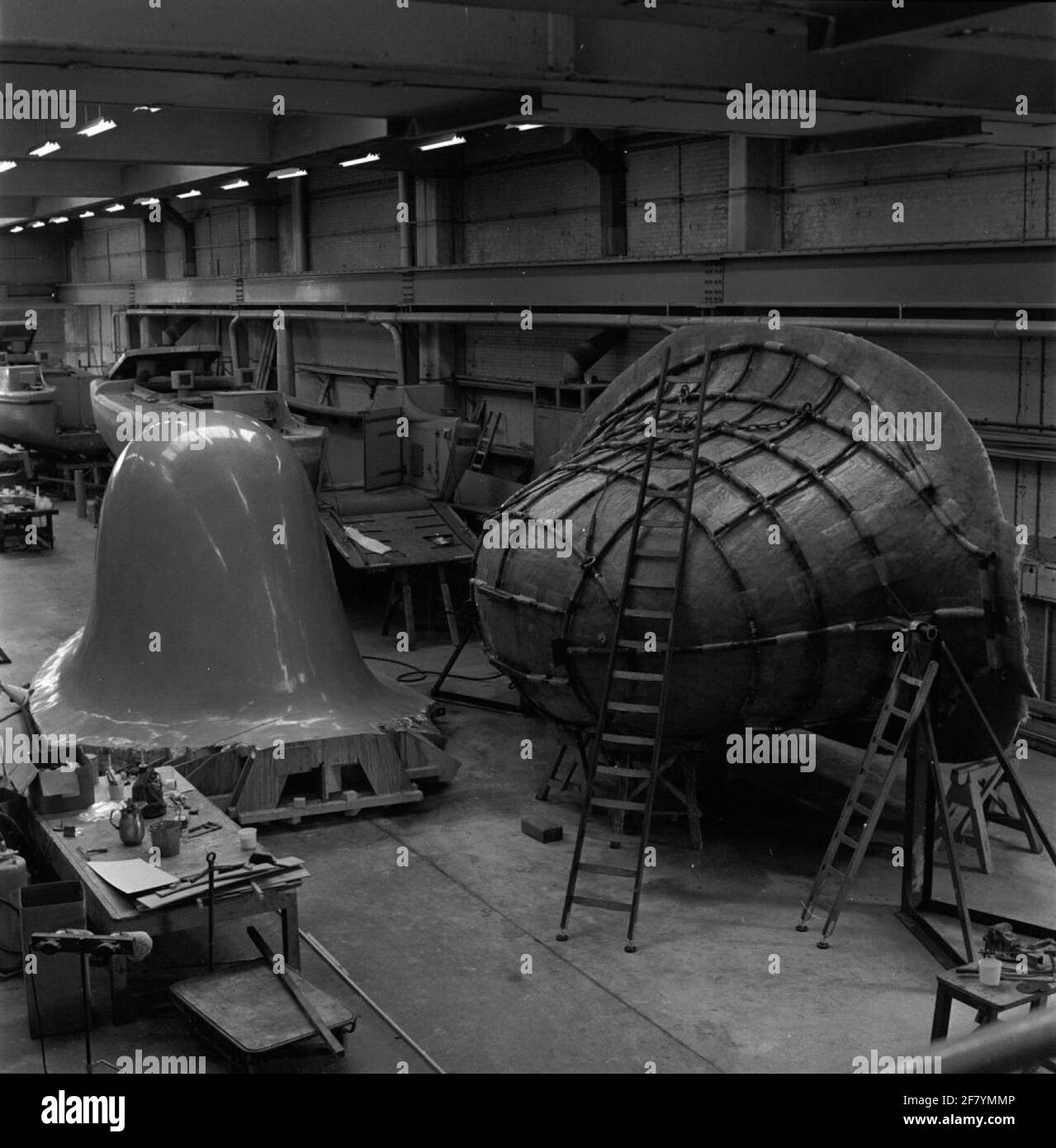 Oceanographic Research Vintage Hr.Ms under construction polyester Sonar ...