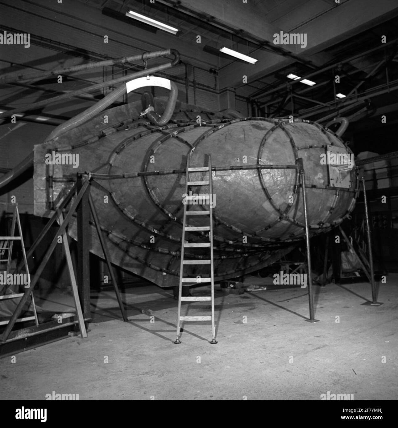 Oceanographic Research Vintage Hr.Ms under construction polyester Sonar ...