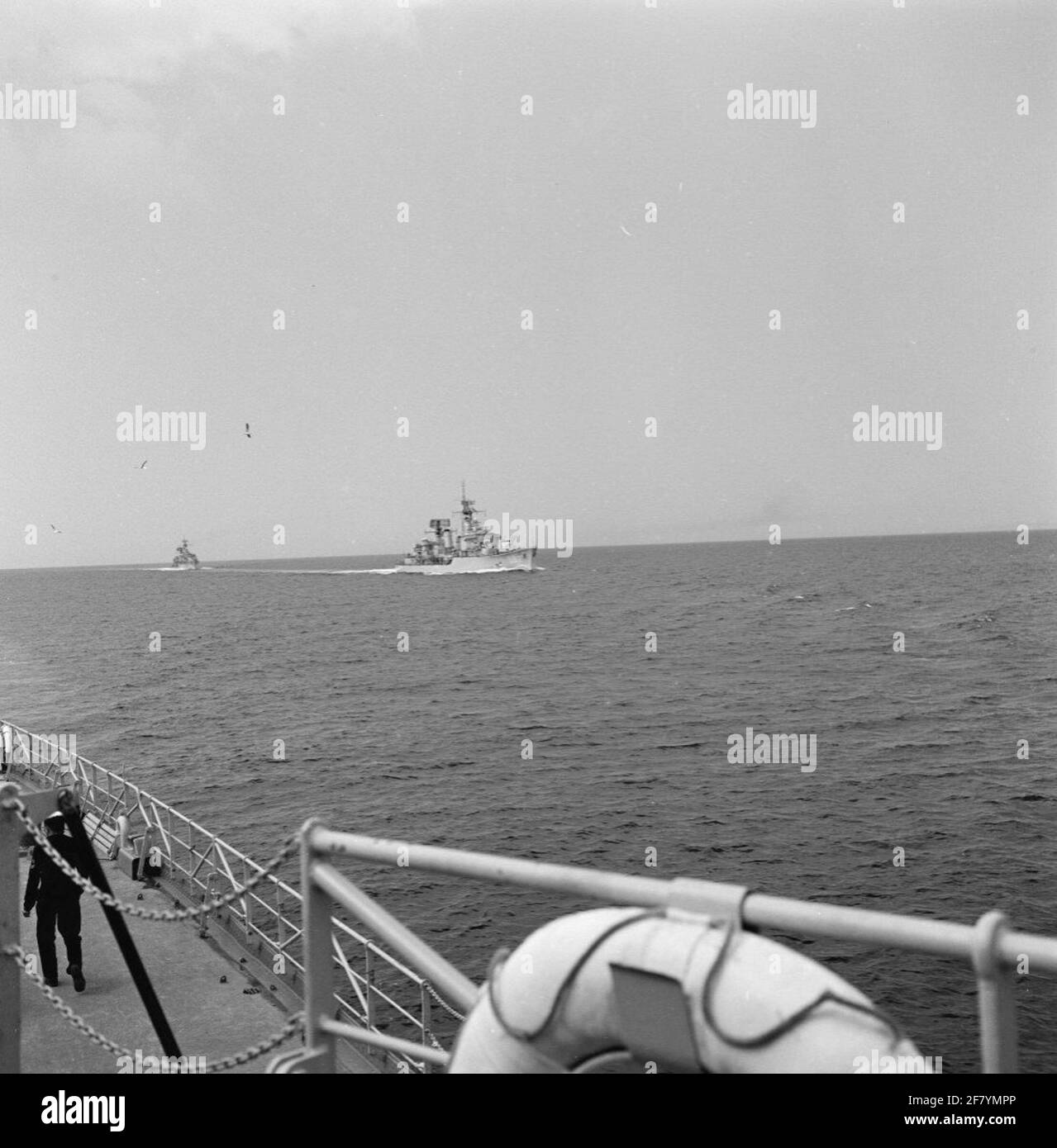 The submarine harr.ms. Friesland (D 812) and behind it the Submarine ...