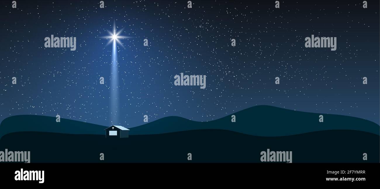 The birth of Jesus Christ. Star indicates the christmas of Jesus Christ ...