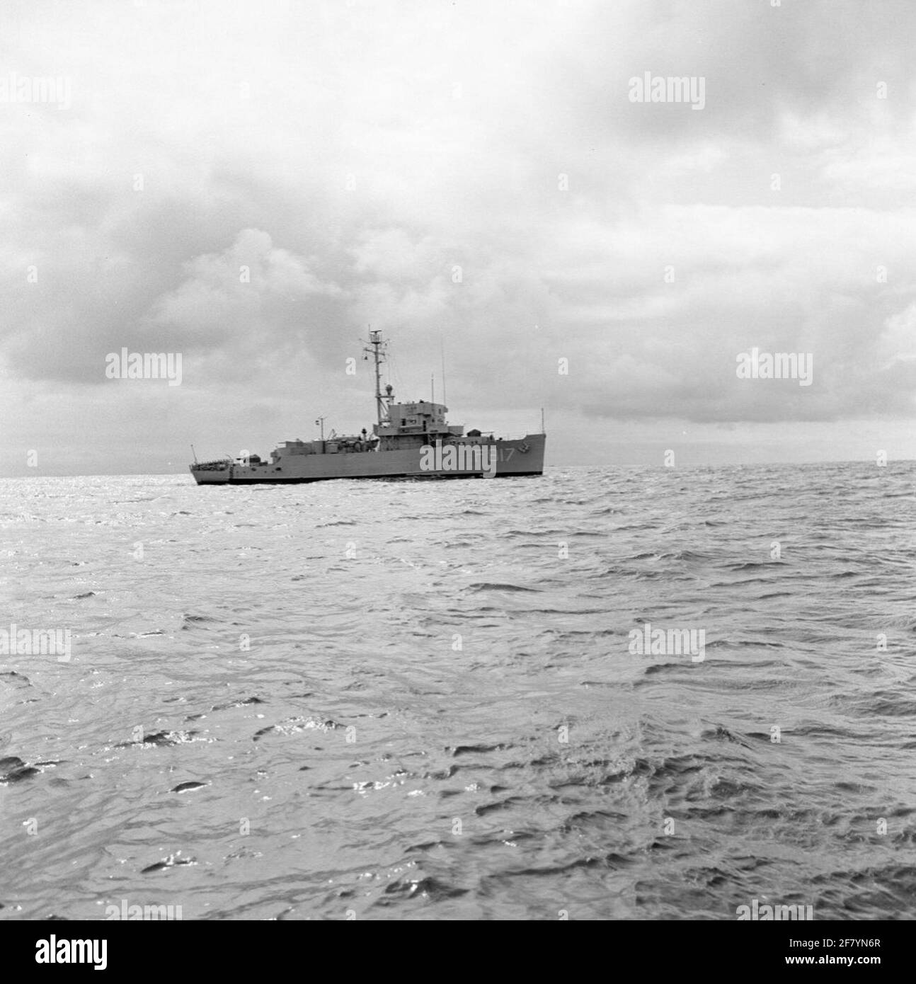 Fishing inspection in the North Sea with the frigate of predator class ...