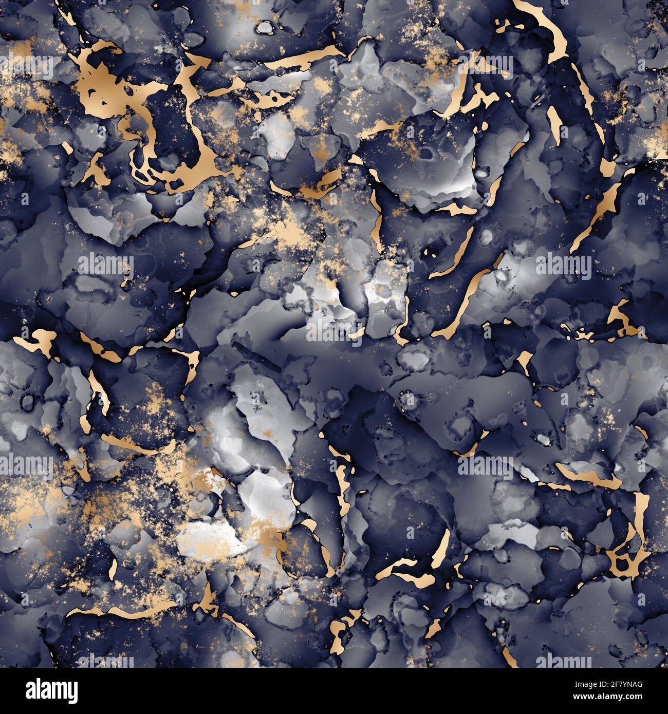 Seamless abstract alcohol ink art with gold leaf overlay Stock Photo ...