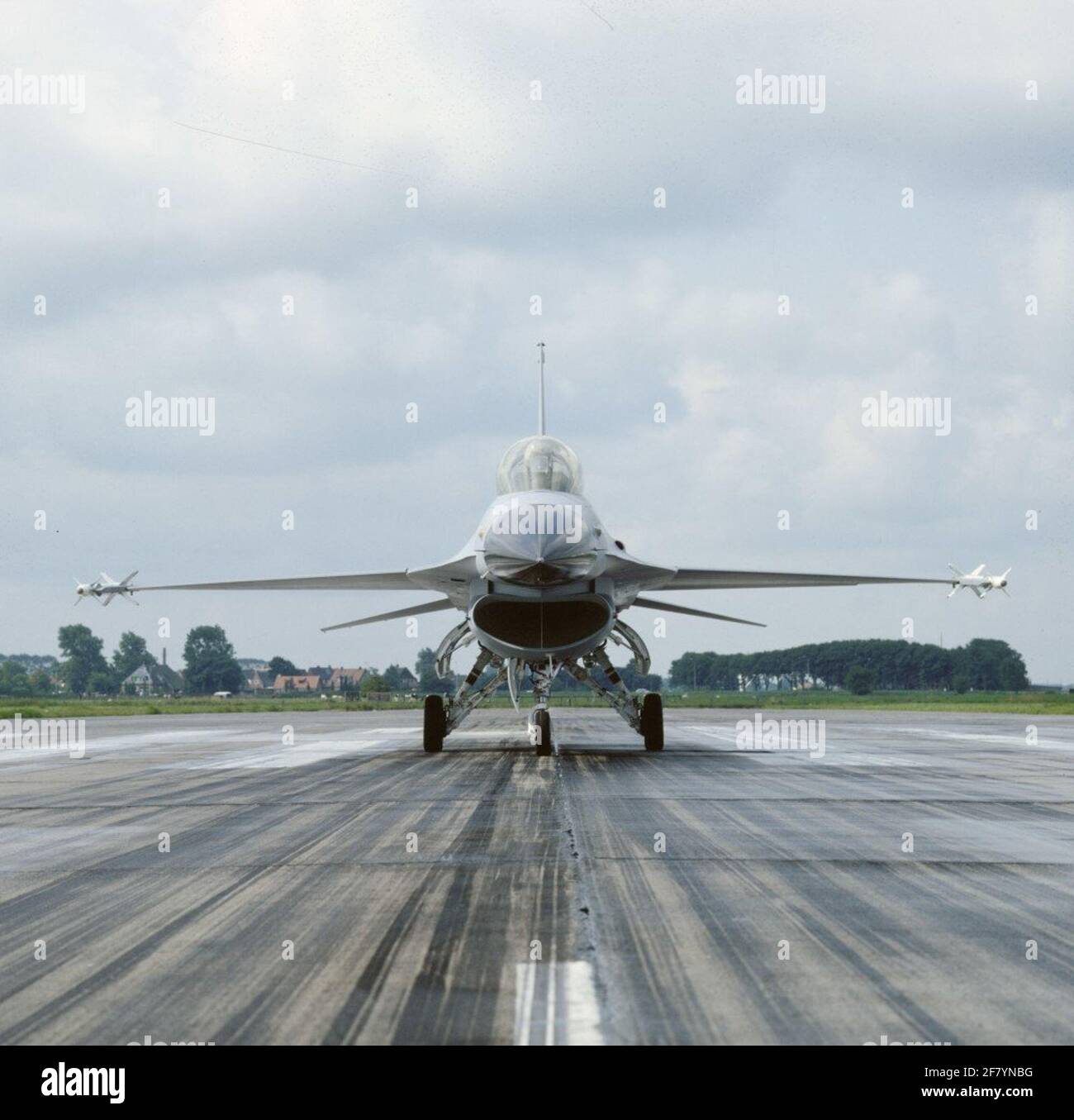 Front view of a General Dynamics F-16A with AIM Sidewinder Armament ...