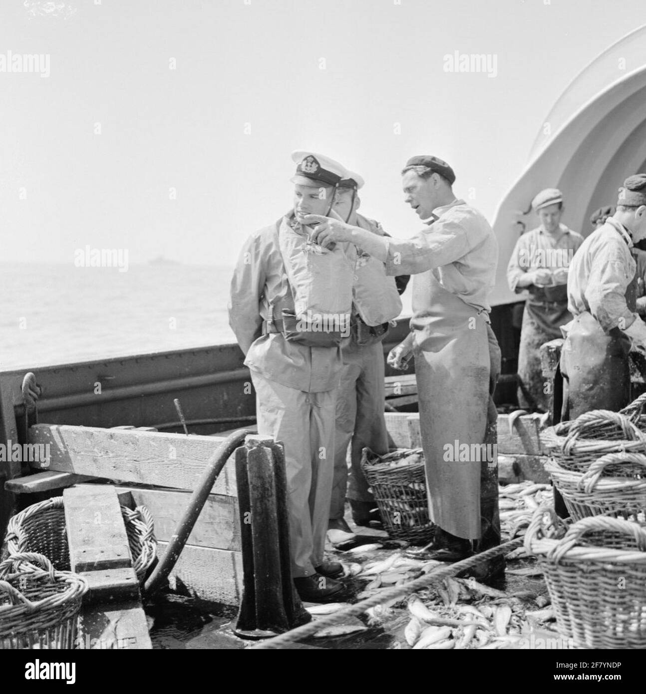 Fishing inspection in the North Sea with the frigate of predator class ...