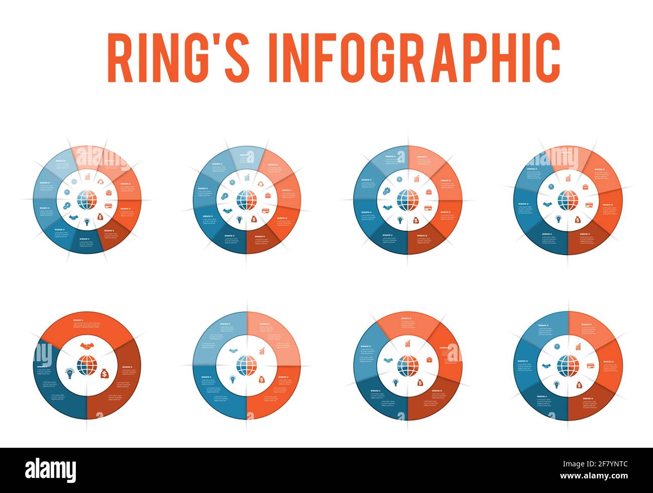 Set of ring's infographics. Isolated over white background Stock Vector ...