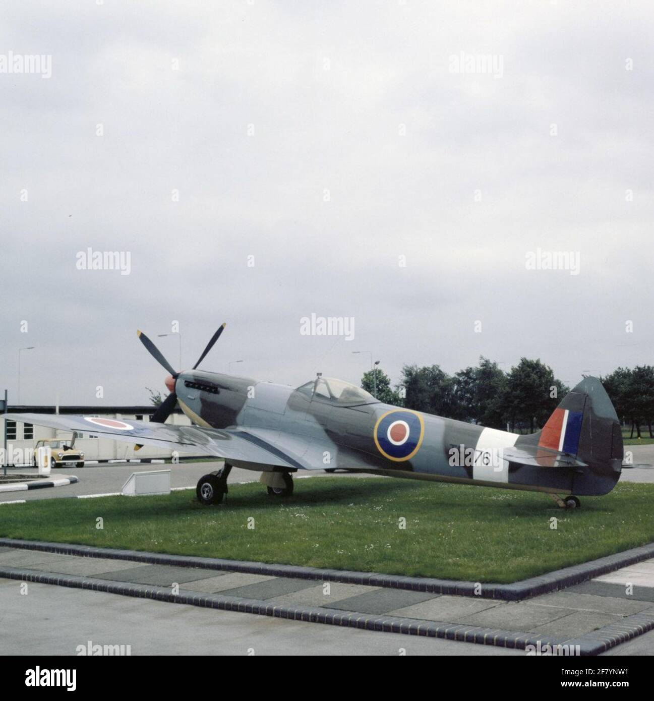 Supermarine Spitfire Mk.16e as a Gate Guard at the RAF flight basis ...