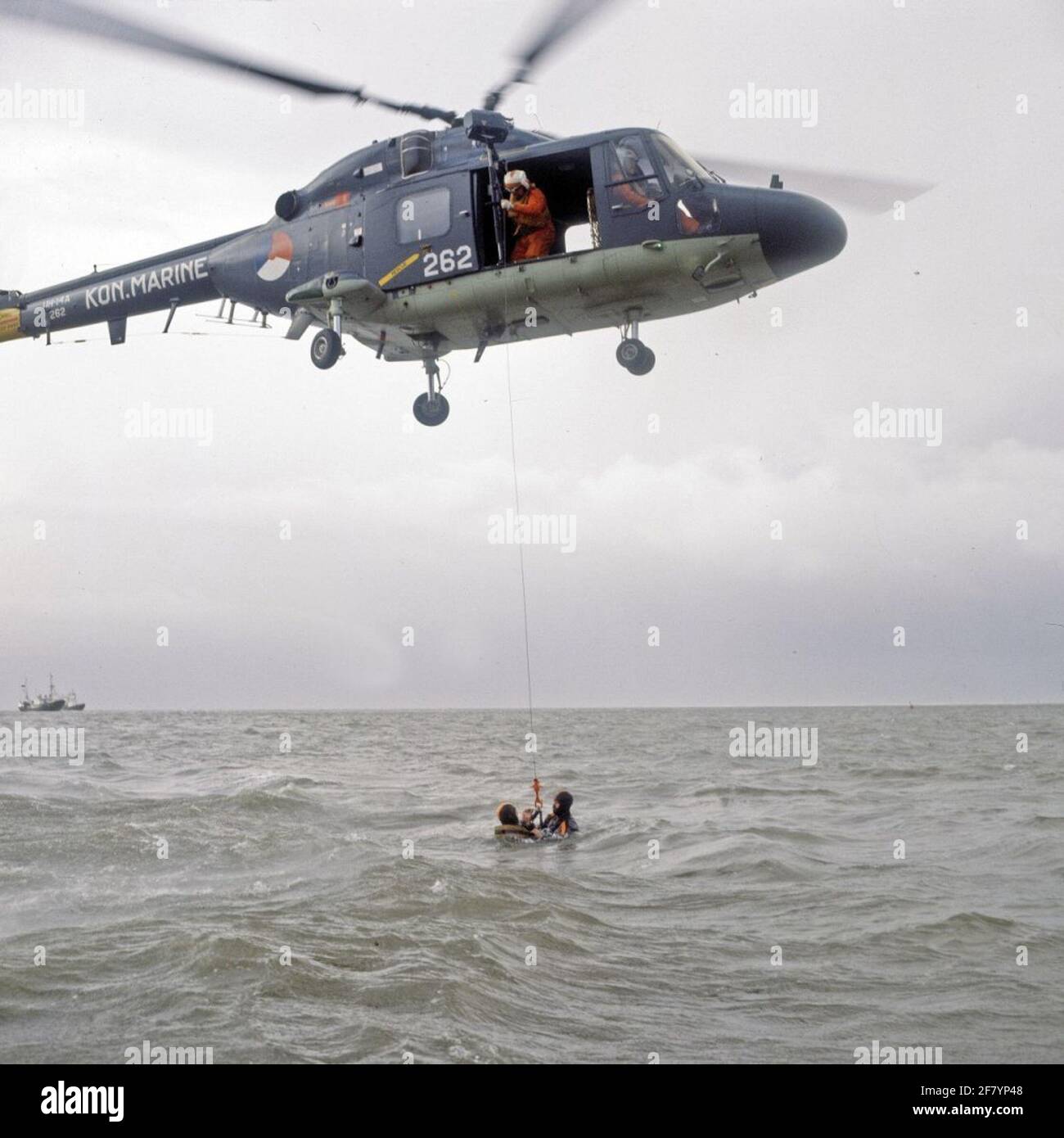 The Westland Lynx MK.25 (UH-14A) helicopter 262 (1977-) picks up a ...