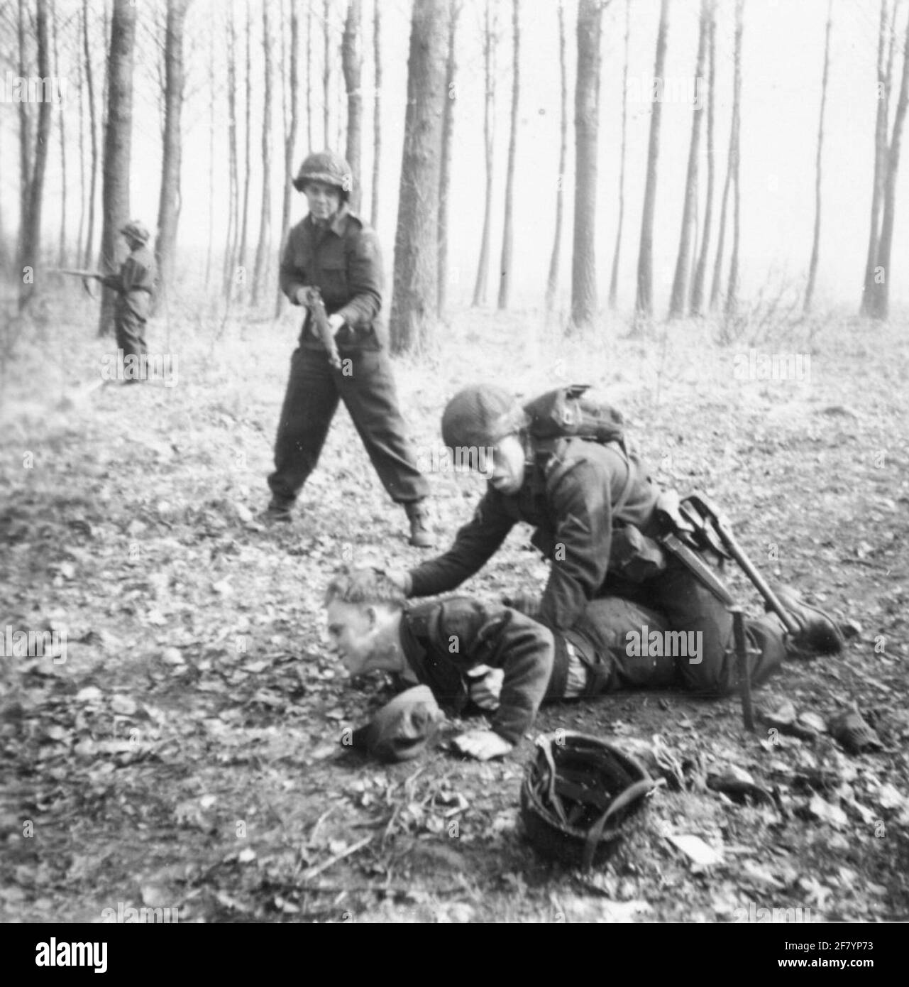 Making prisoners of war during an exercise at the B-Company of the ...