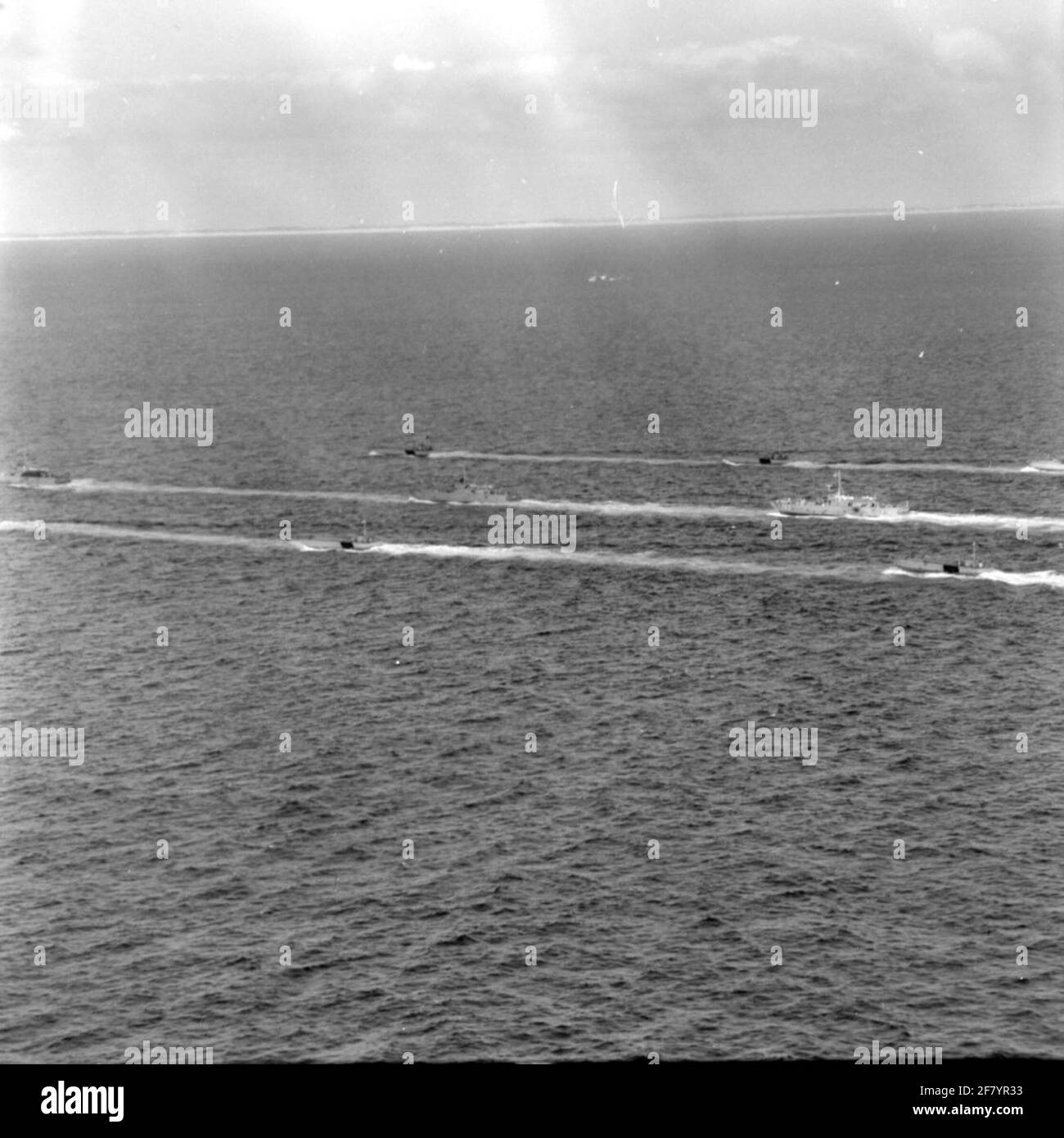 German mine sweeps and landing boats at sea Stock Photo - Alamy