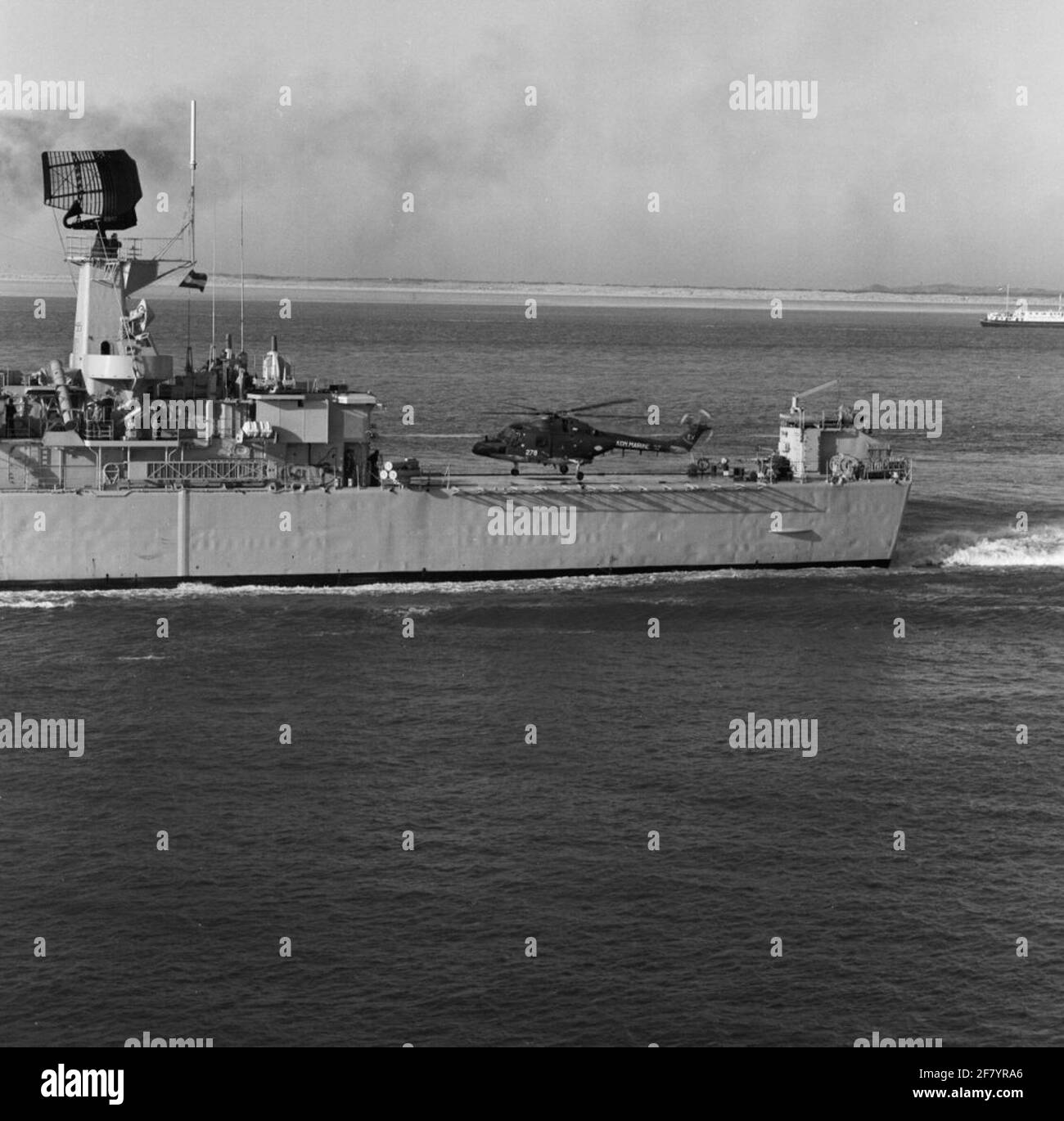 Charging the Lynx board helicopter on one of the Van Speijk-class ...