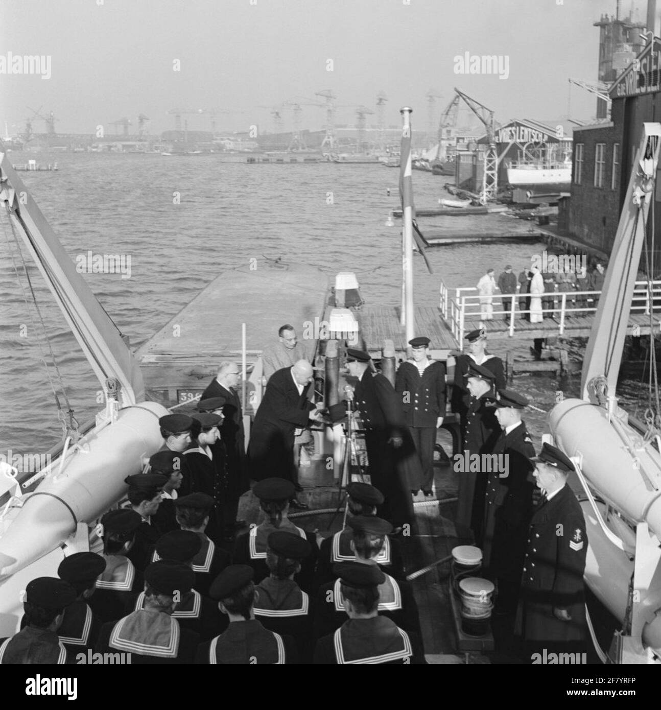 Communication of the mine sweep Hr.Ms. Goes (M 819) in November 1956 at ...