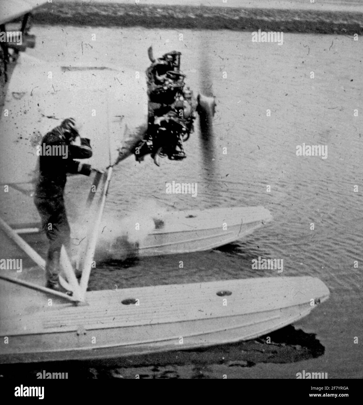 Starting a Lynx strutor from a breeder C-VIII w torpedo plane on floats ...