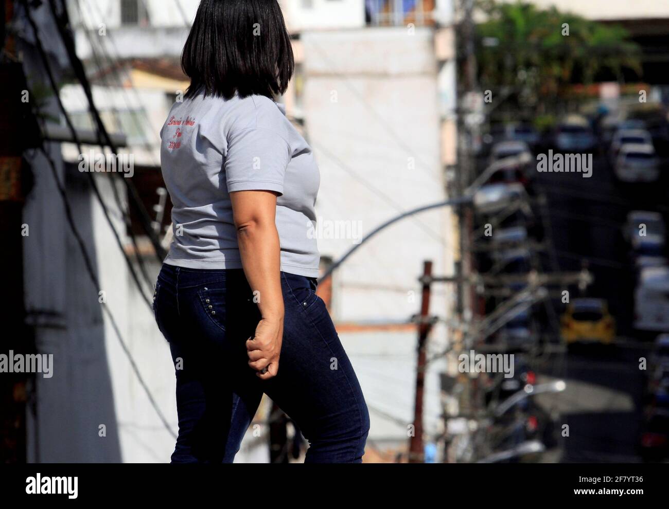 salvador, bahia / brazil - august 27, 2013: Overweight person is seen ...