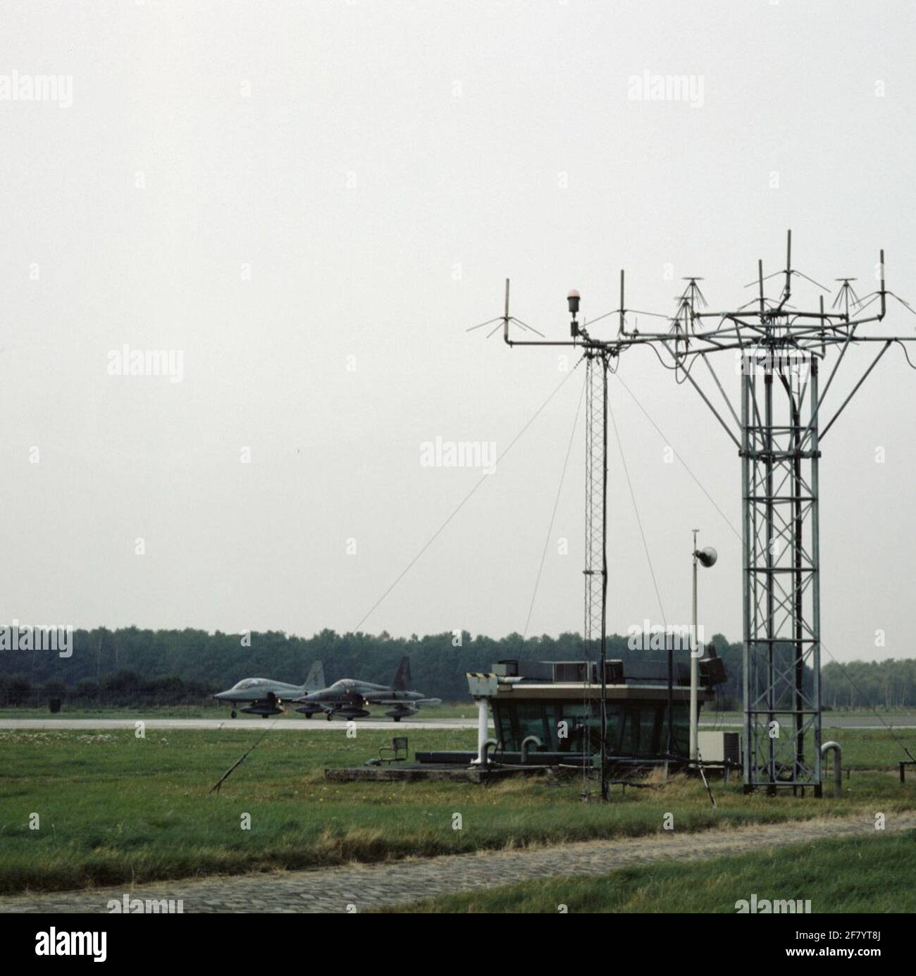 Masts of the Local Control Bunker along the runway at the Twenthe ...