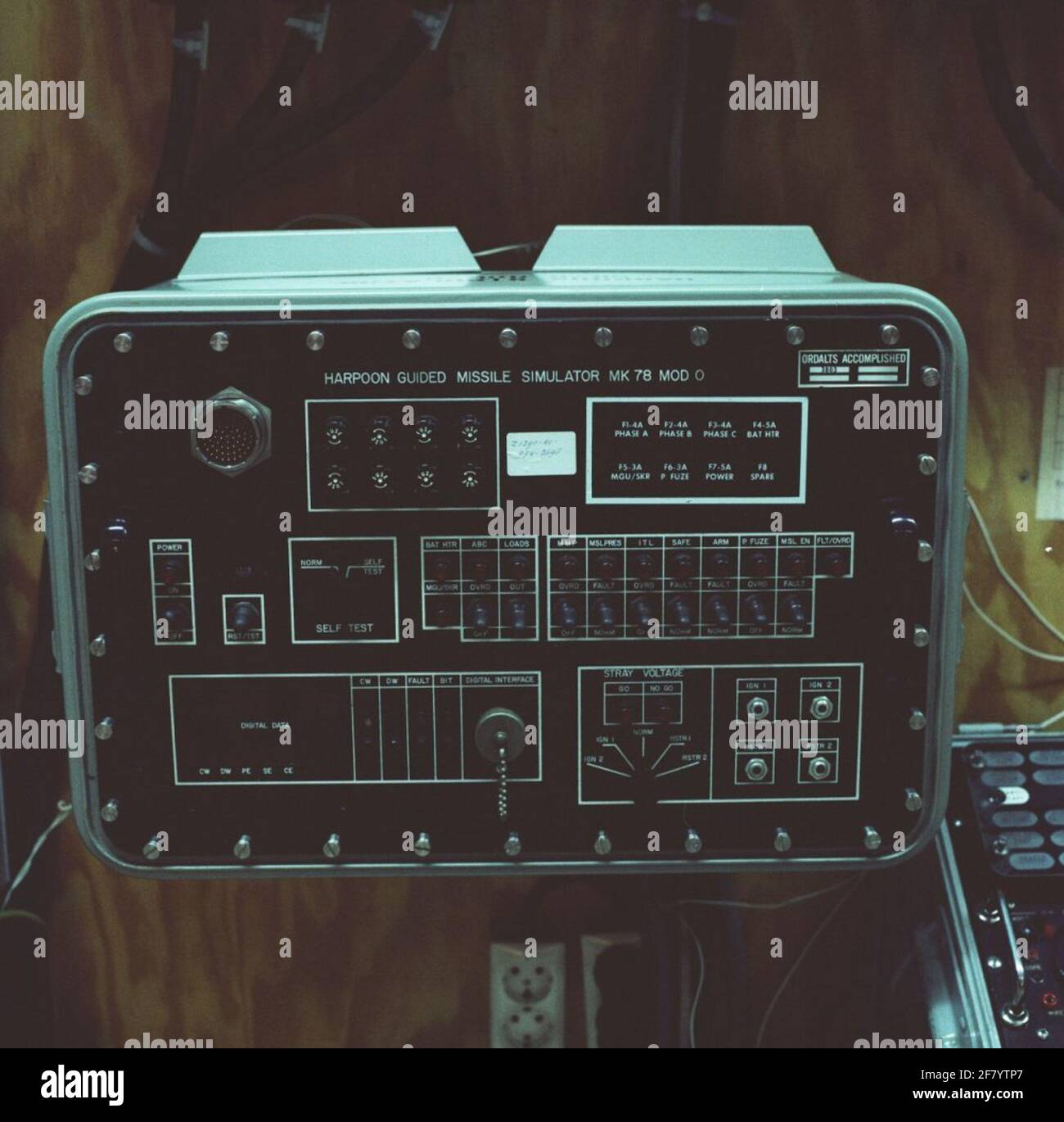 Control panel of the simulator "Harpoon Guided Missile installation". T ...