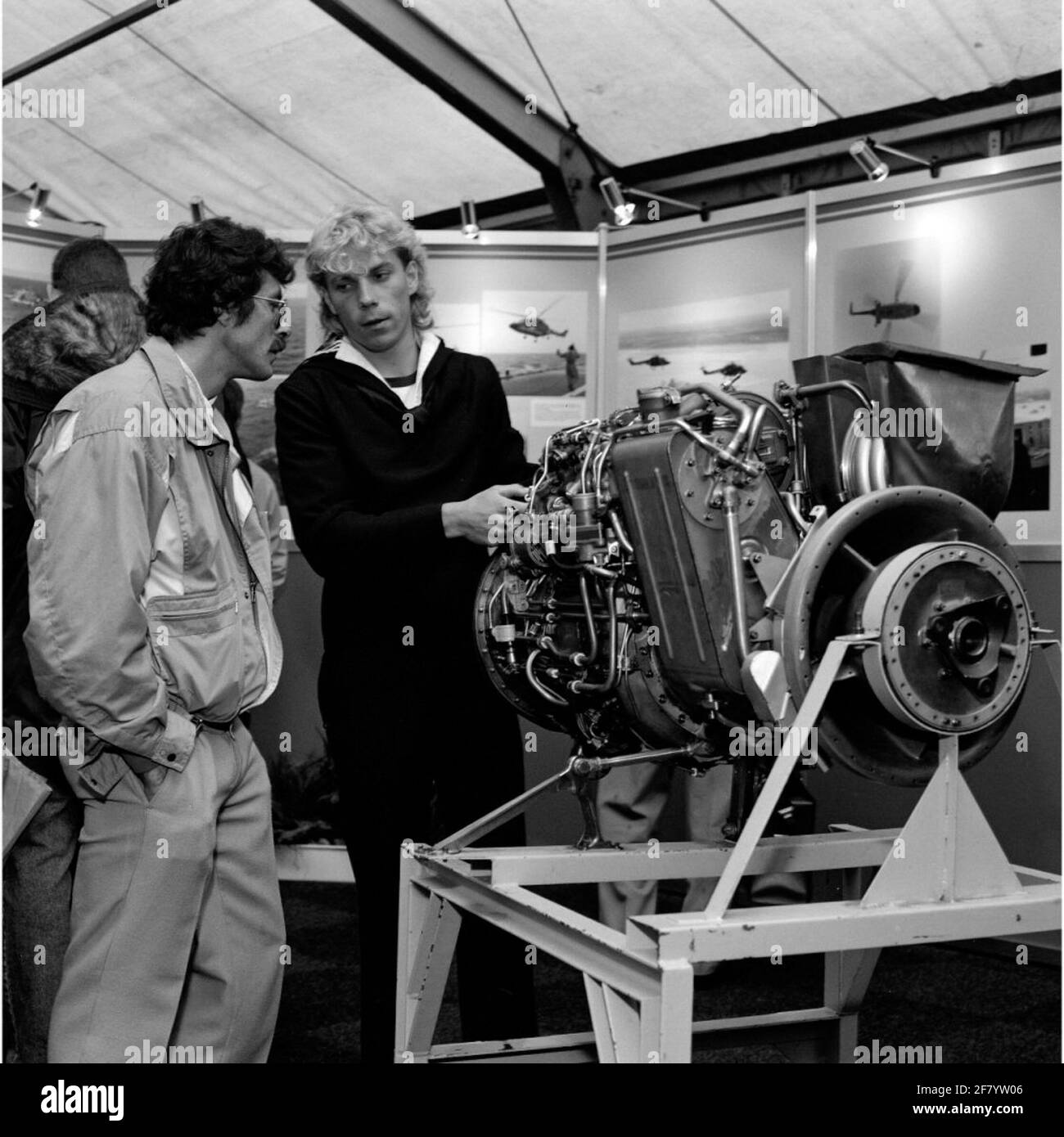 Technical explanation to a visitor during the 1989 fleet days Stock ...