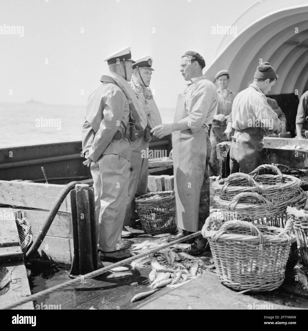 Fishing inspection in the North Sea with the frigate of predator class ...