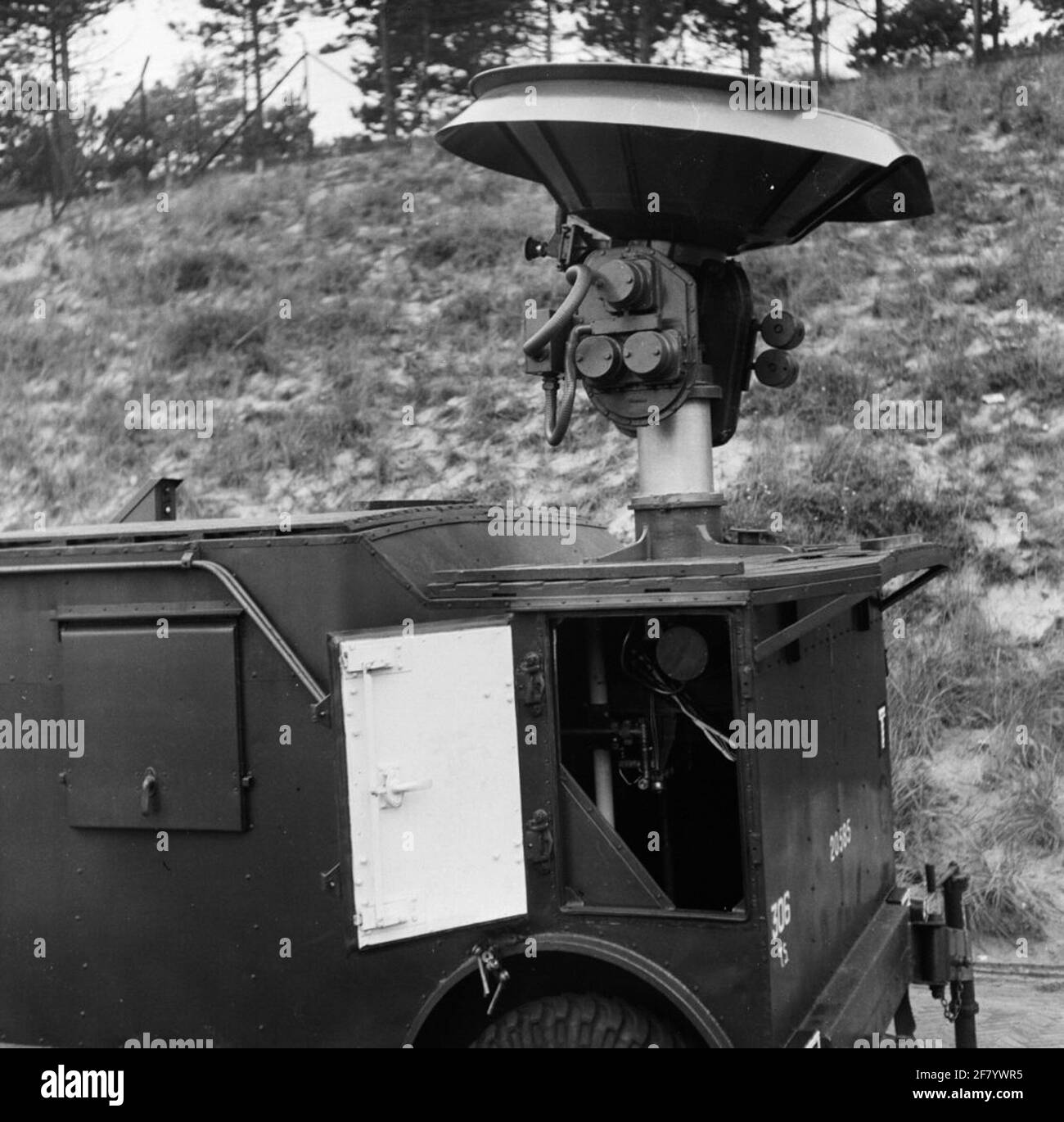 Fire lines radar AA 3MK7 in position. This radar was used in the air ...