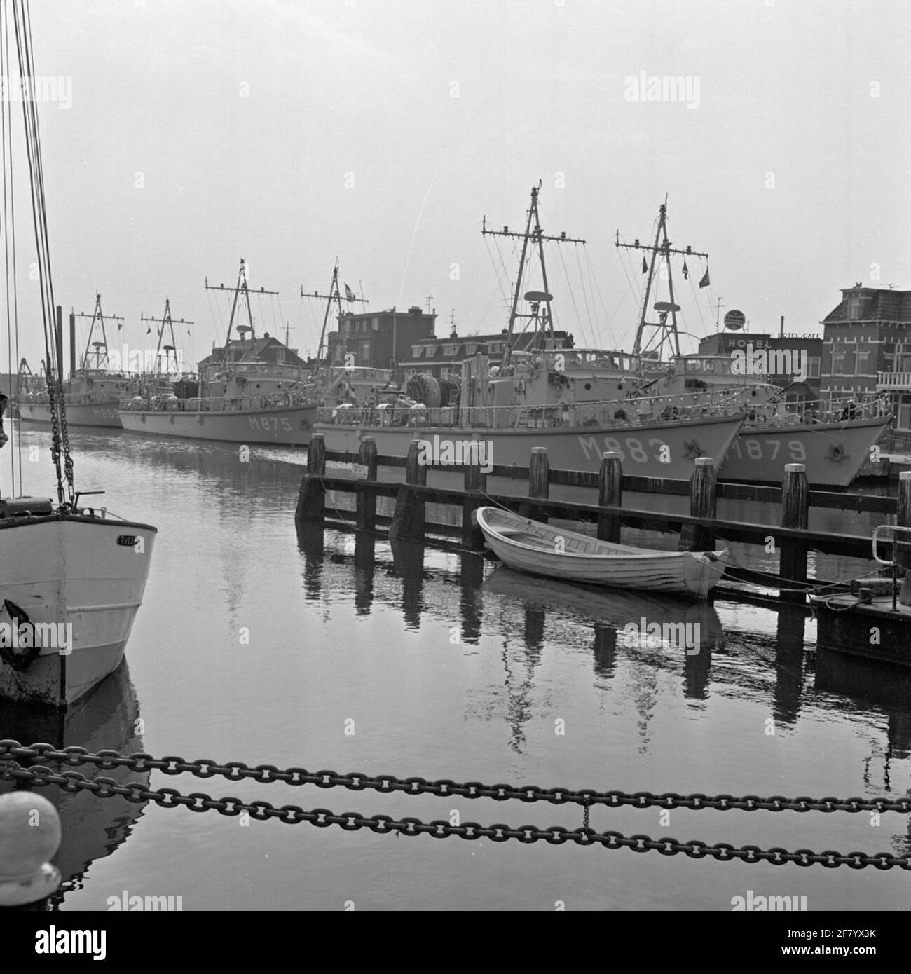 Shriep water mine sweeps moored during a fleet visit Stock Photo - Alamy